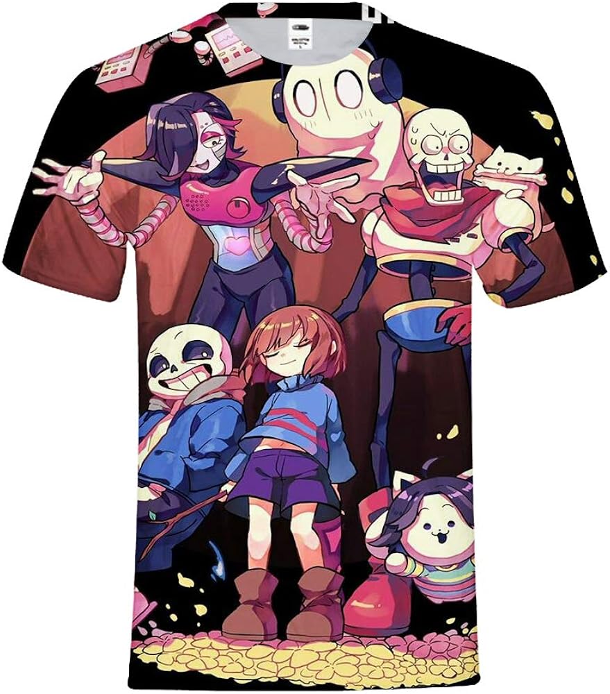 Dondonmin Undertale T-Shirt Popular Printed T-Shirt Sports Top Round ...