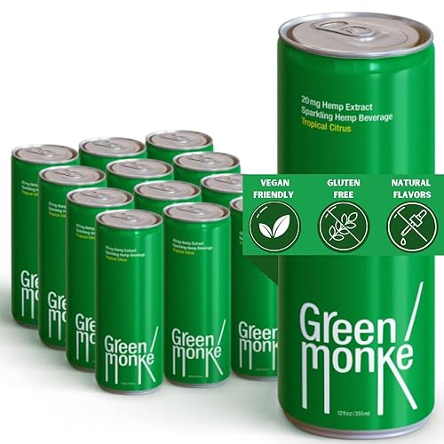Green Monke Tropical Citrus Hemp-Infused Sparkling Beverage; 20mg Hemp ...