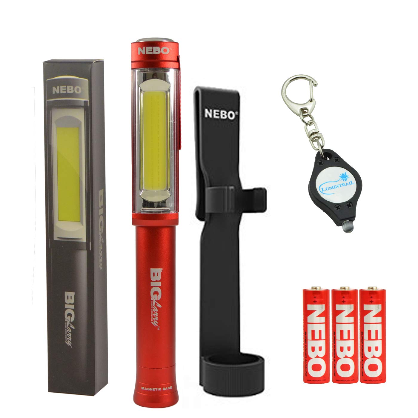NEBO Big Larry 400 Lumen Flashlight Work Light COB Magnetic Bundle with ...
