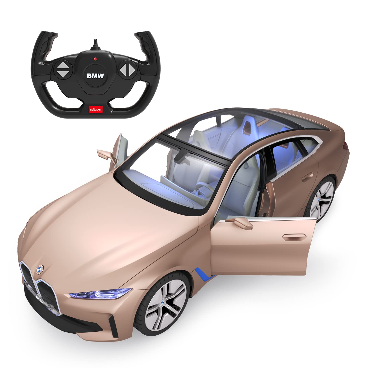RASTAR BMW i4 Remote Control Car, 1/14 BMW i4 Concept RC Toy Car Golden ...