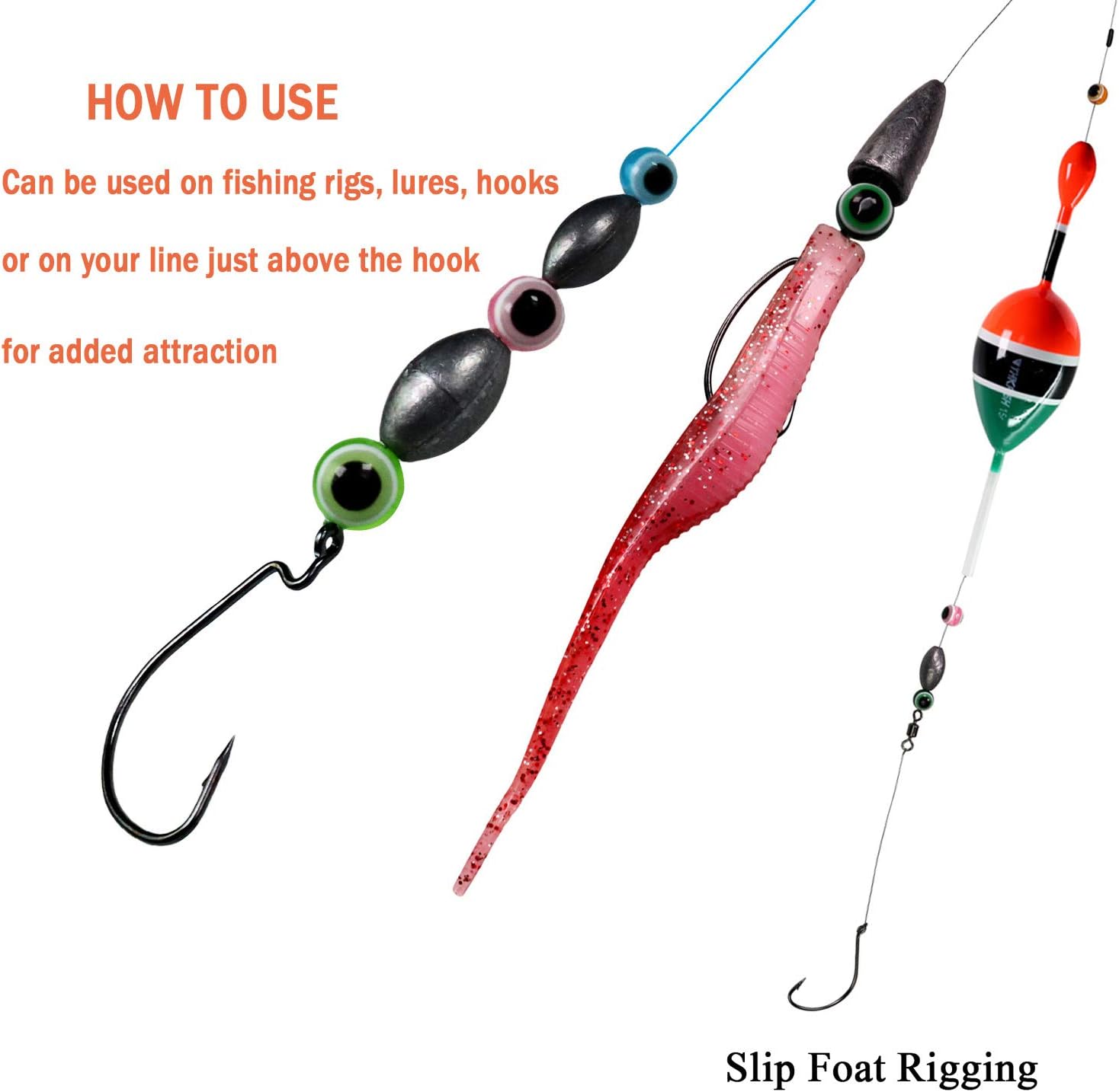 QualyQualy Fishing Beads 4mm 6.5mm 8mm 10mm 12mm Hard Plastic Beads For ...