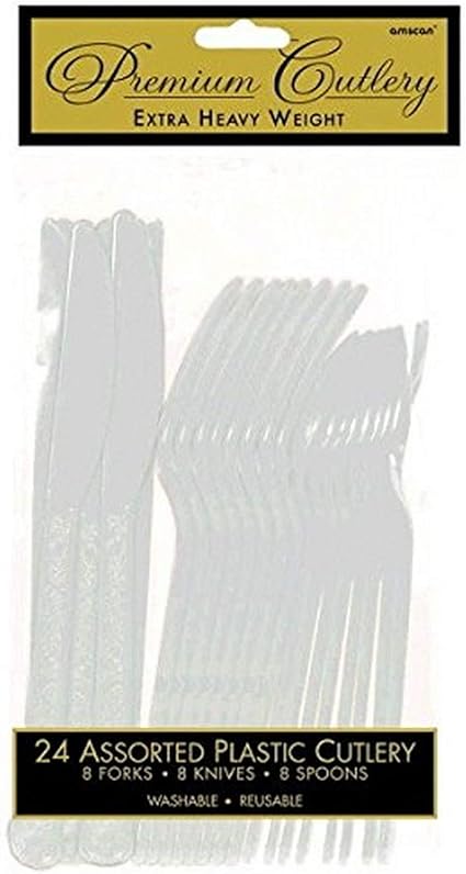 Amazon.com: Amscan 8003.18 Heavy Weight Assorted Plastic Cutlery, One ...