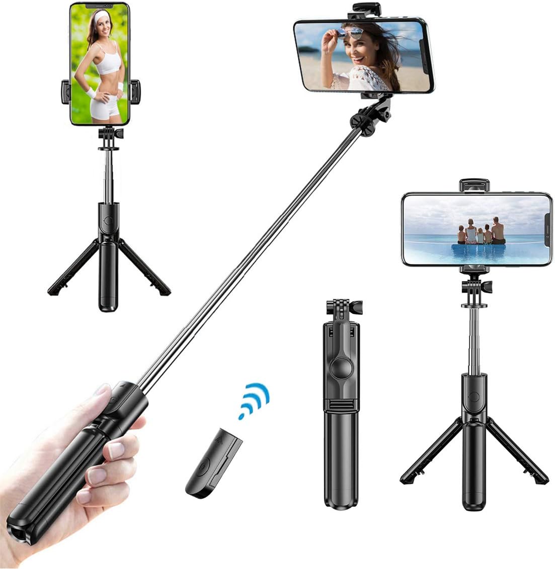 Amazon.com: Selfie Stick,Extendable Tripod Stand with Detachable ...