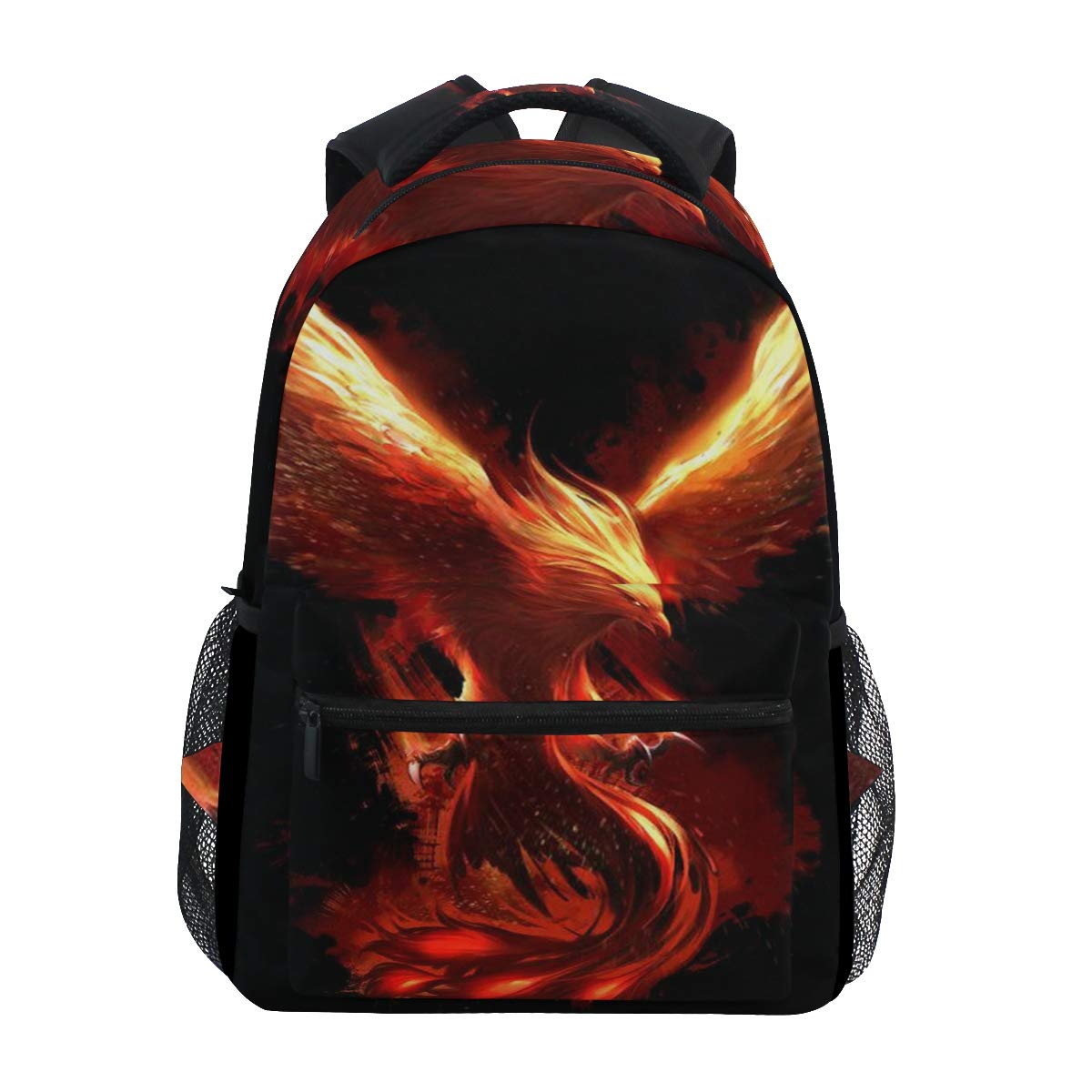 BIGJOKE Backpack, Phoenix Bird Print Large Capacity Casual Printed ...