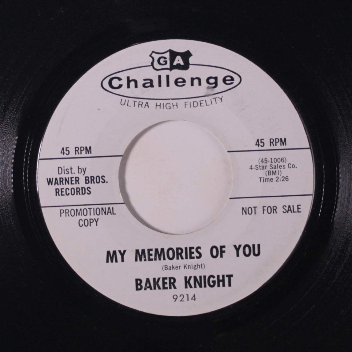 BAKER KNIGHT - my memories of you / the best thing that ever happened ...