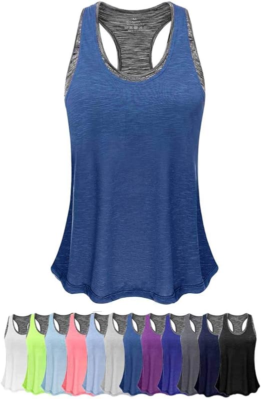 Women Tank Top with Built in Bra, Lightweight Yoga Camisole for Workout ...