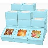 Amazon.com: Bakepacker 60pcs Light Blue Cookie Boxes 6x6x3 inches Easy ...