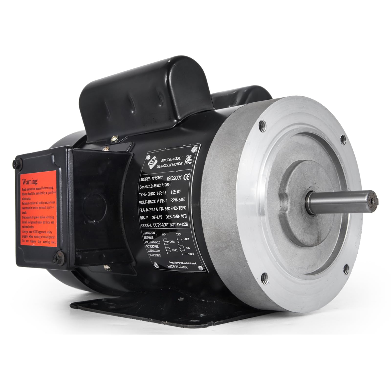 Mua Mophorn 1.5HP Electric Motor, 3450rpm Reversible Single Phase 56C ...