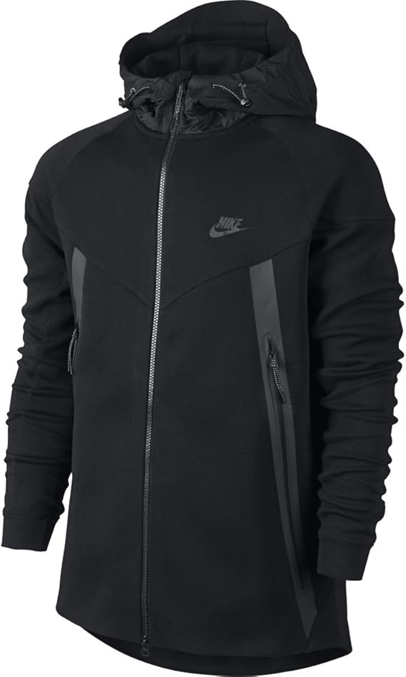 Nike Men's Tech Fleece Bonded Windrunner, Black, Medium: Amazon.co.uk ...