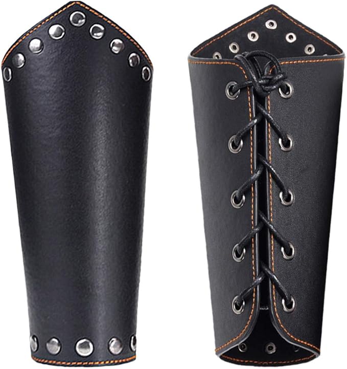 HiiFeuer Medieval PU Leather Arm Guards, DIY Plain Arm Armor, Retro Arm ...