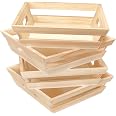 Amazon.com: 4 Pack 10 Inch Square Wooden Pallet Crates Unfinished Wood ...