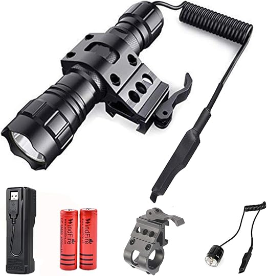 Super Bright Tactical Torch for Rifle Rechargeable Hunting 1200 Lumen ...