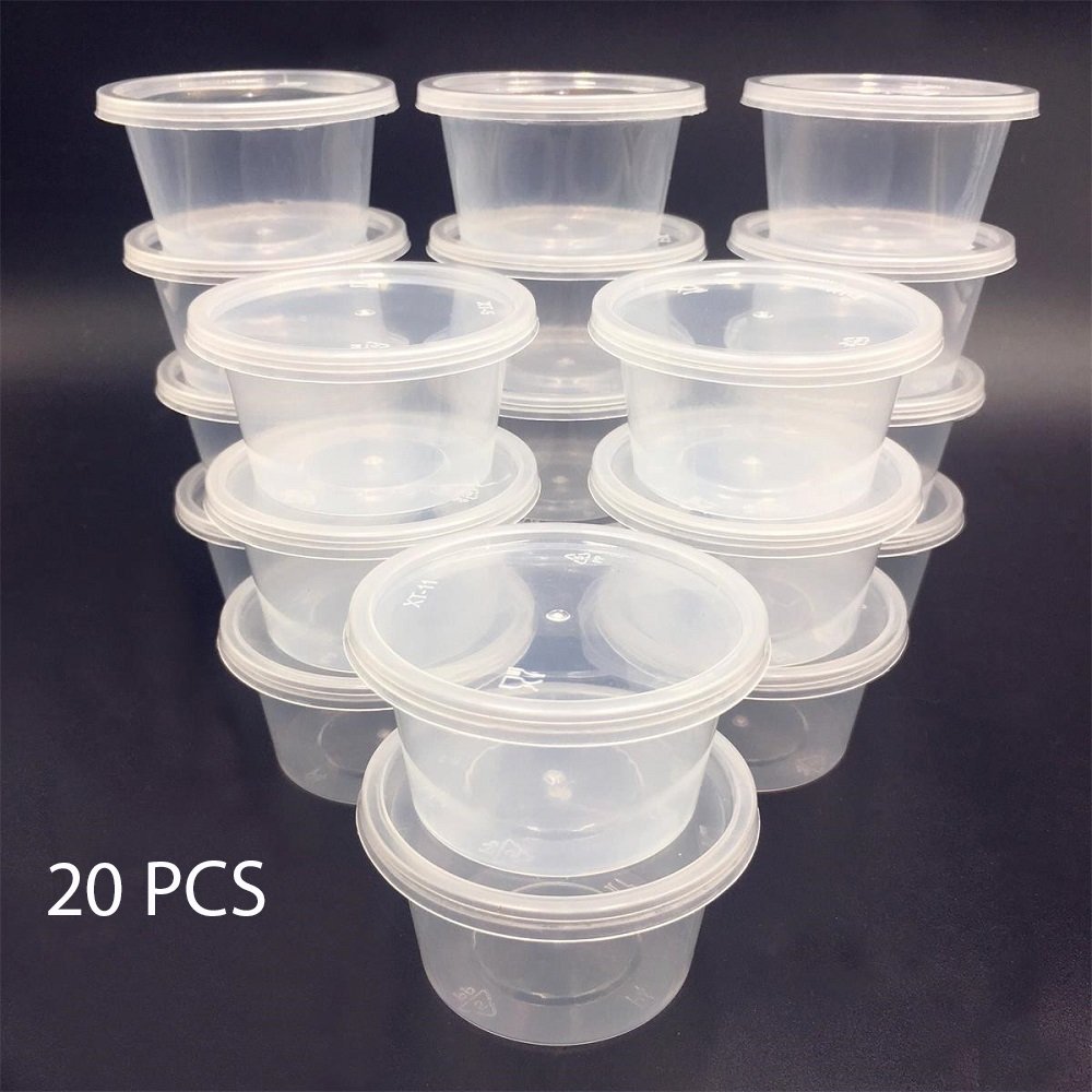 20 Packs Slime Containers,Floam Beads Storage Containers,Leakproof ...