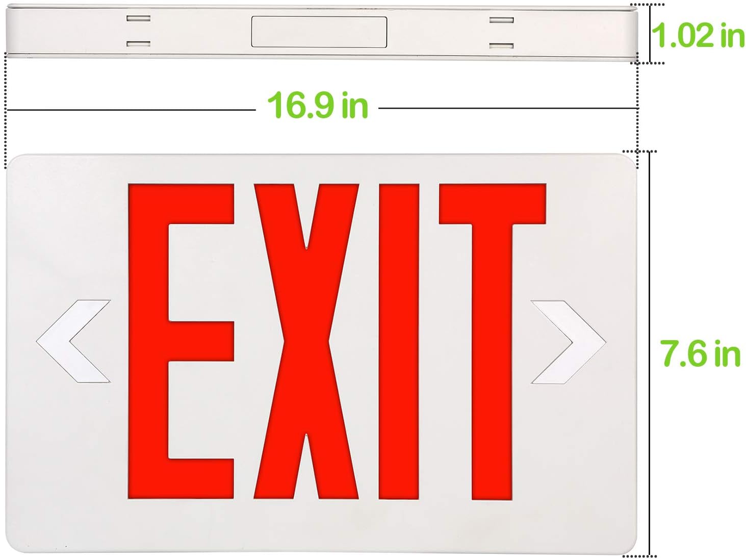 120V-277V Universal Mounting Double Face Red Letter Emergency exit ...