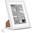 Amazon.com - HappyHapi 8x10 Picture Frame, 1 Pack Wood Photo Frame Display Pictures 5x7 with Mat ...