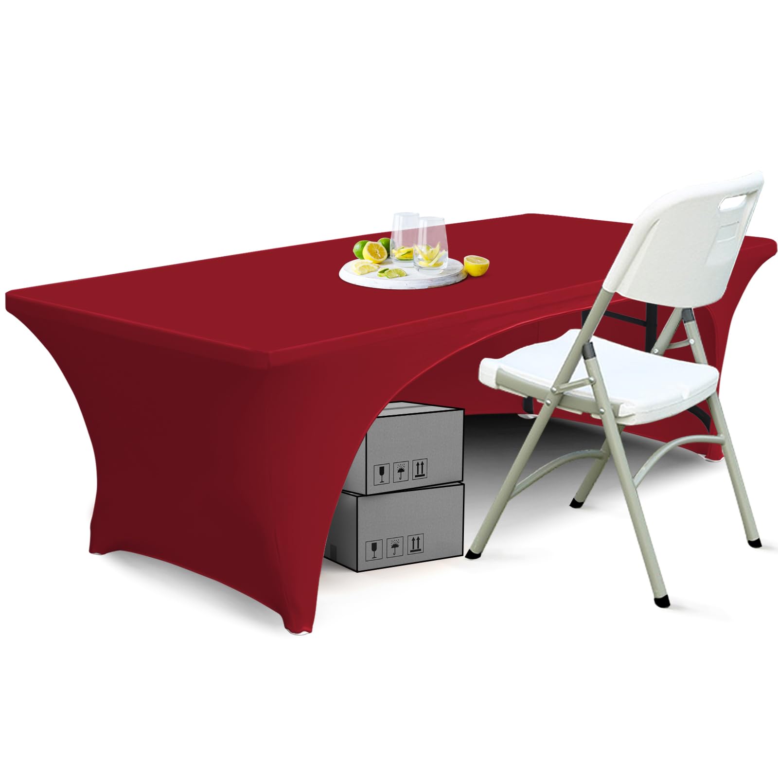 ABCCANOPY 6 ft Spandex Table Cover Open Back Fitted Tablecloth Stretch ...
