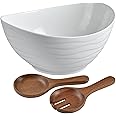 Amazon.com | KITEISCAT Extra Large Elegant Ceramic Oval Salad Bowl Set ...