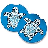 Amazon.com: Swim with the Current Sea Turtles 2.75 x 2.75 Absorbent ...