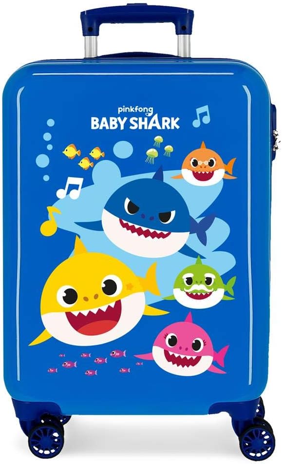 Baby Shark Ocean Sharks Blue Cabin Suitcase 38x55x20 cm Rigid ABS ...