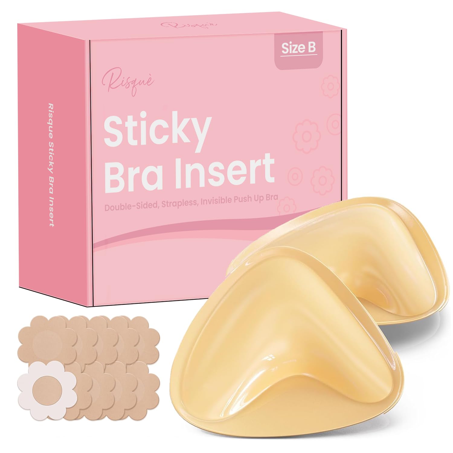 Double Sided Sticky Bra Inserts Reusable | Push Up Lift Self-Adhesive ...