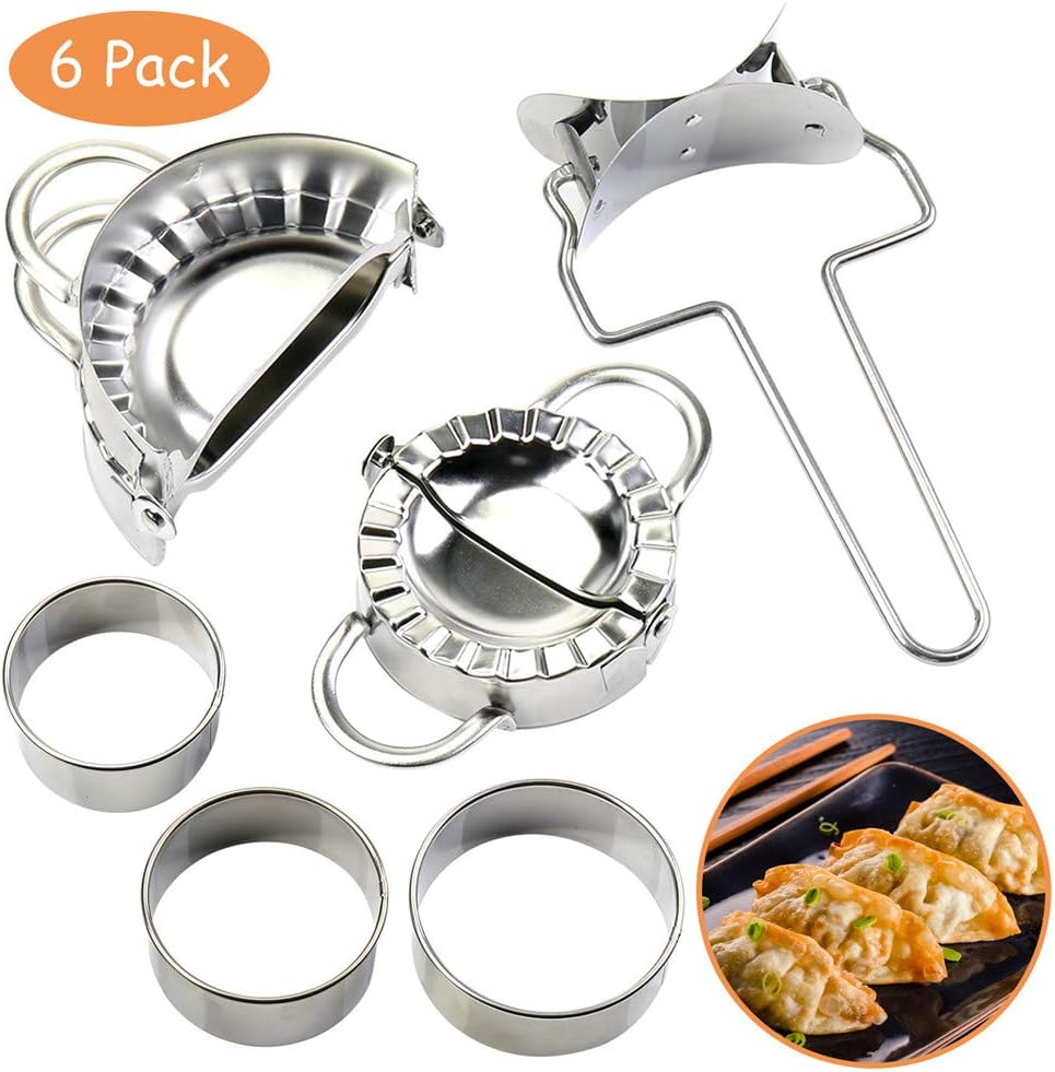 Dumpling Maker and Cutter, 6 Pcs Stainless Steel Dumplings Mold Set ...