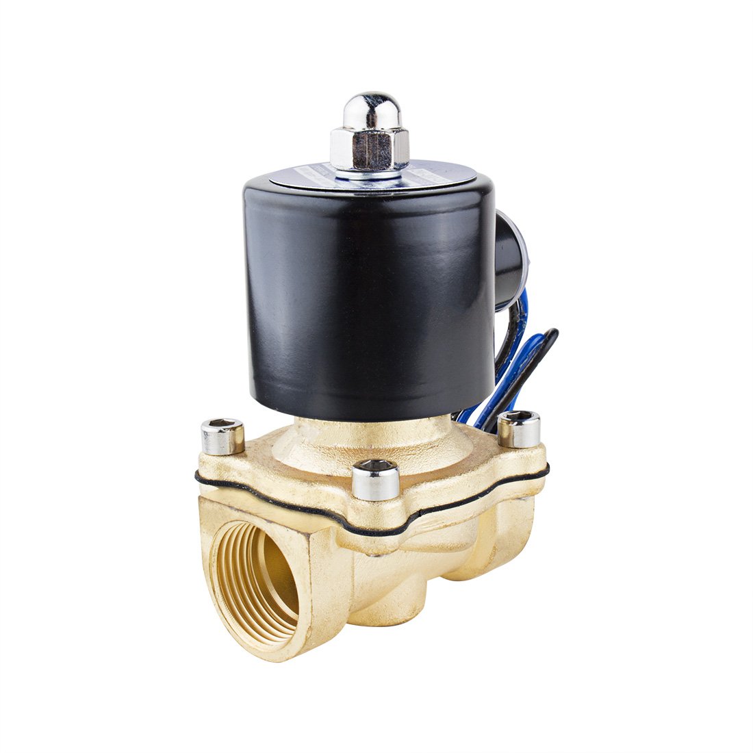 uxcell DC 12V 2W160-15 NPT 1/2 Normally Closed 2 Way N/C Brass Solenoid Valve for Water Air Gas ...