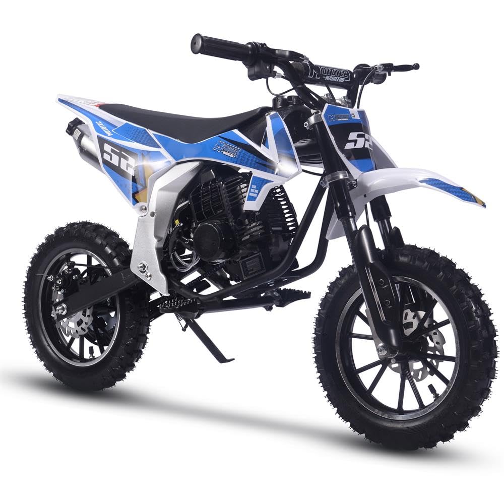MotoTec Warrior 52cc 2-Stroke Kids Gas Dirt Bike Black (Blue) for sale ...