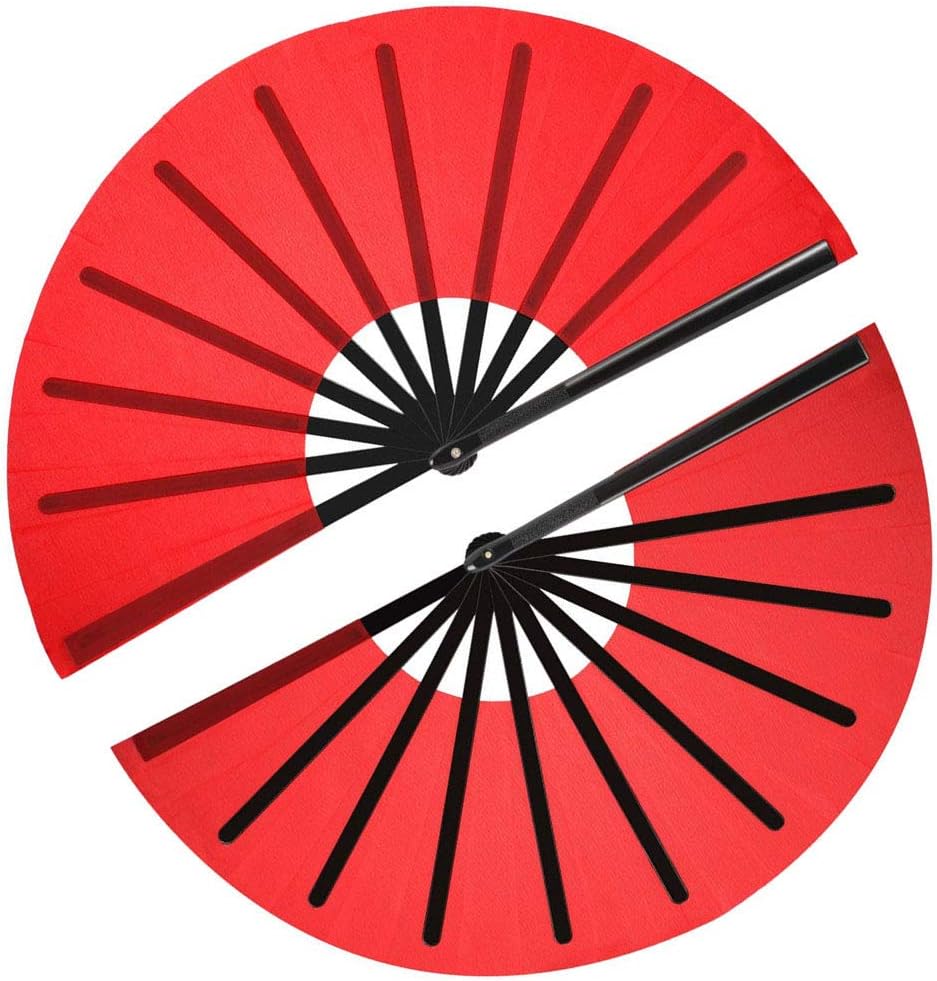 Amazon.com: 2 Pack Large Folding Hand Fan, Minelife Nylon-Cloth Vintage ...