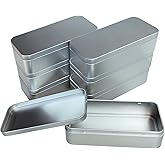 Amazon.com - 20 Pieces Rectangular Metal Empty Hinged Tins Containers ...