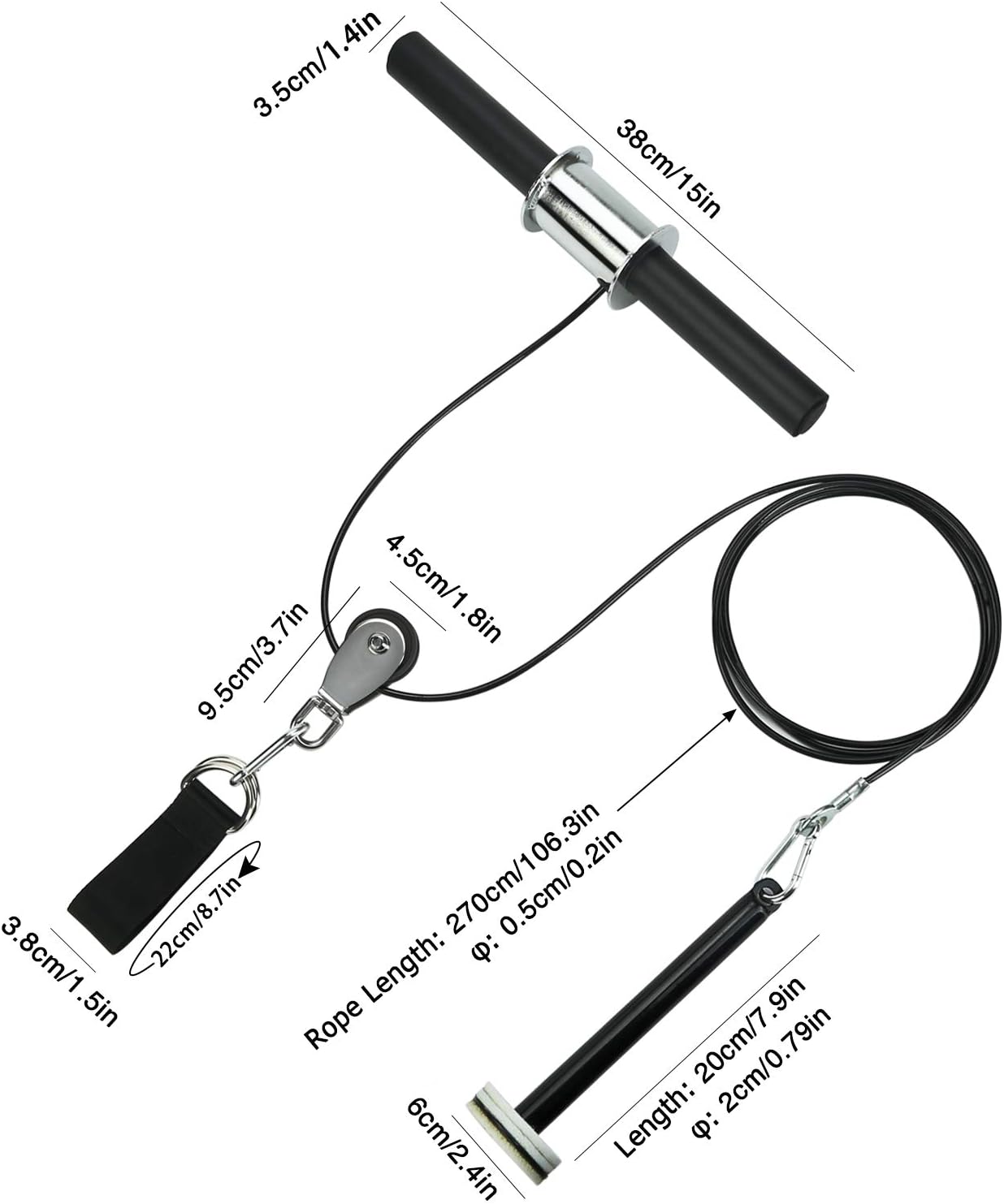 PELLOR Forearm Wrist Blaster Roller with Heavy Duty Pulley Gym Arm ...