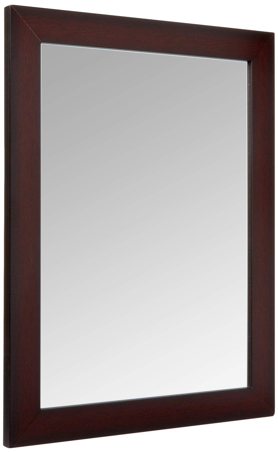 Home Basics Contemporary Rectangle Wall Mirror, Mahogany
