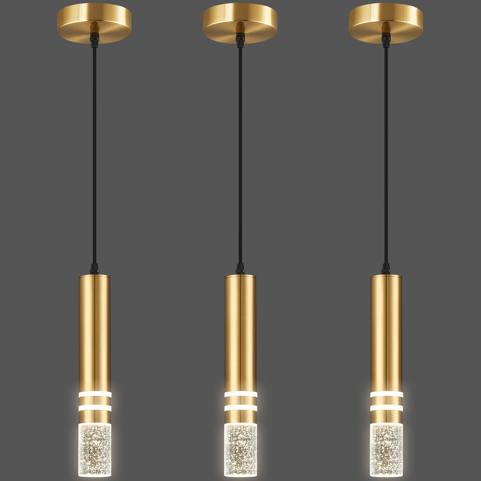 LIANGMH Pendant Lights Kitchen Island, Crystal Pendant Light Fixtures ...