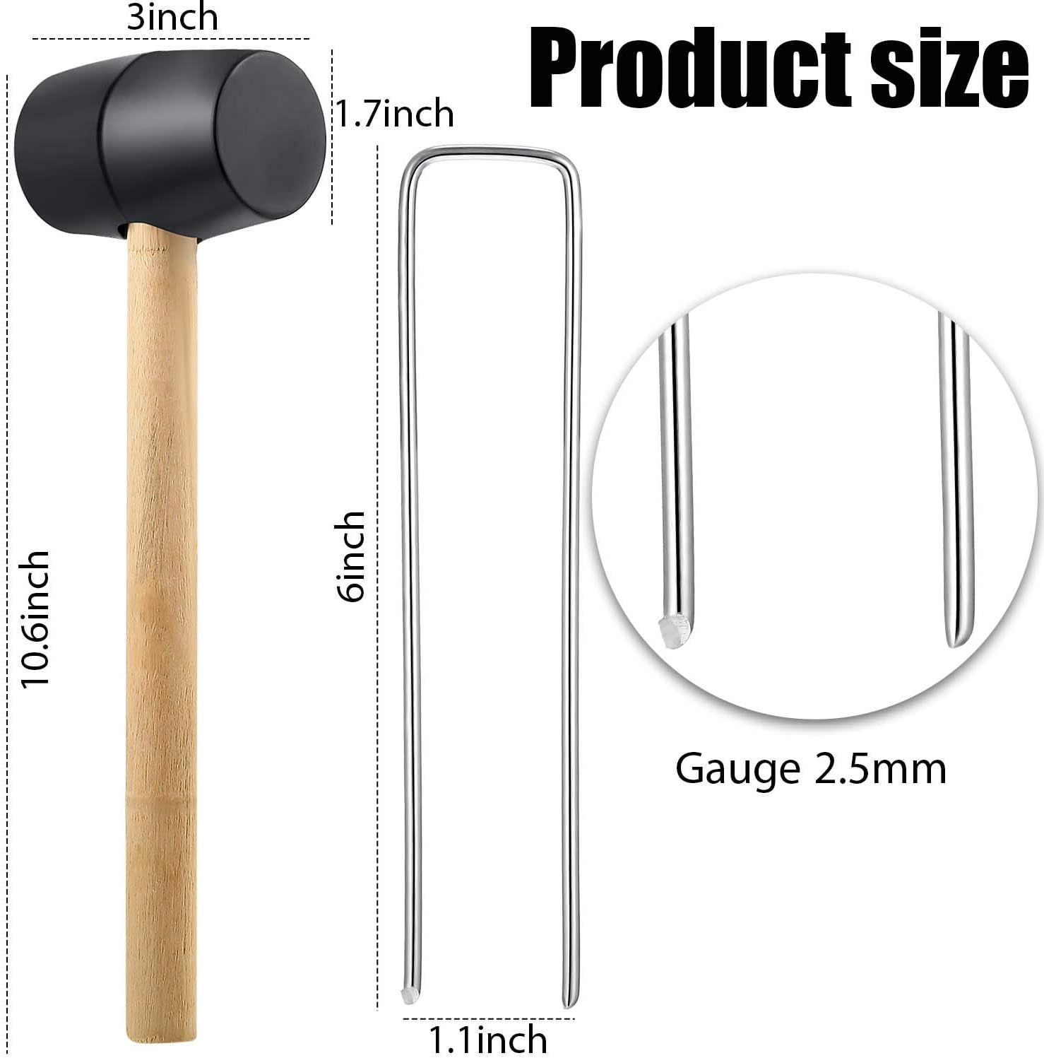 100 Pieces U-Shaped Garden Stakes Flat-Top Garden Securing Stakes ...