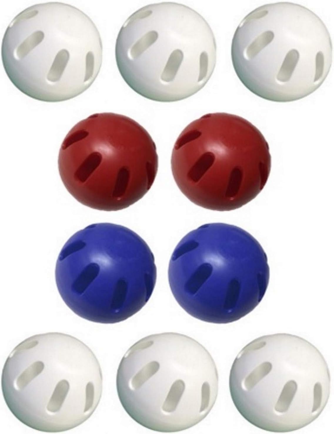Amazon.com : WIFFLE Ball Pack of 10 Includes 2 Blue, 2 Red and 6 White ...