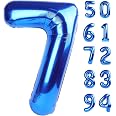 Amazon.com: Navy Blue 7 Balloon Number, 40 Inch Nmber Balloons, Blue ...