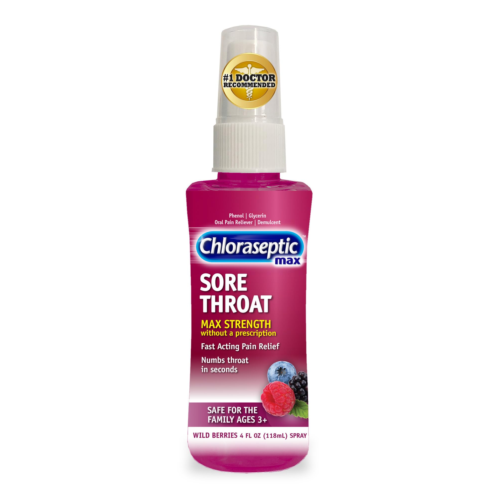 Mua Chloraseptic Max Strength Sore Throat Spray, Wild Berries Flavor, 4 ...