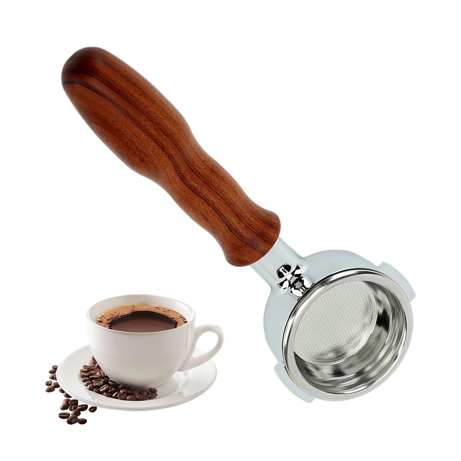 Qivine 58mm Bottomless Portafilter, Espresso E61 Bottomless Naked Portafilter with Filter Basket ...