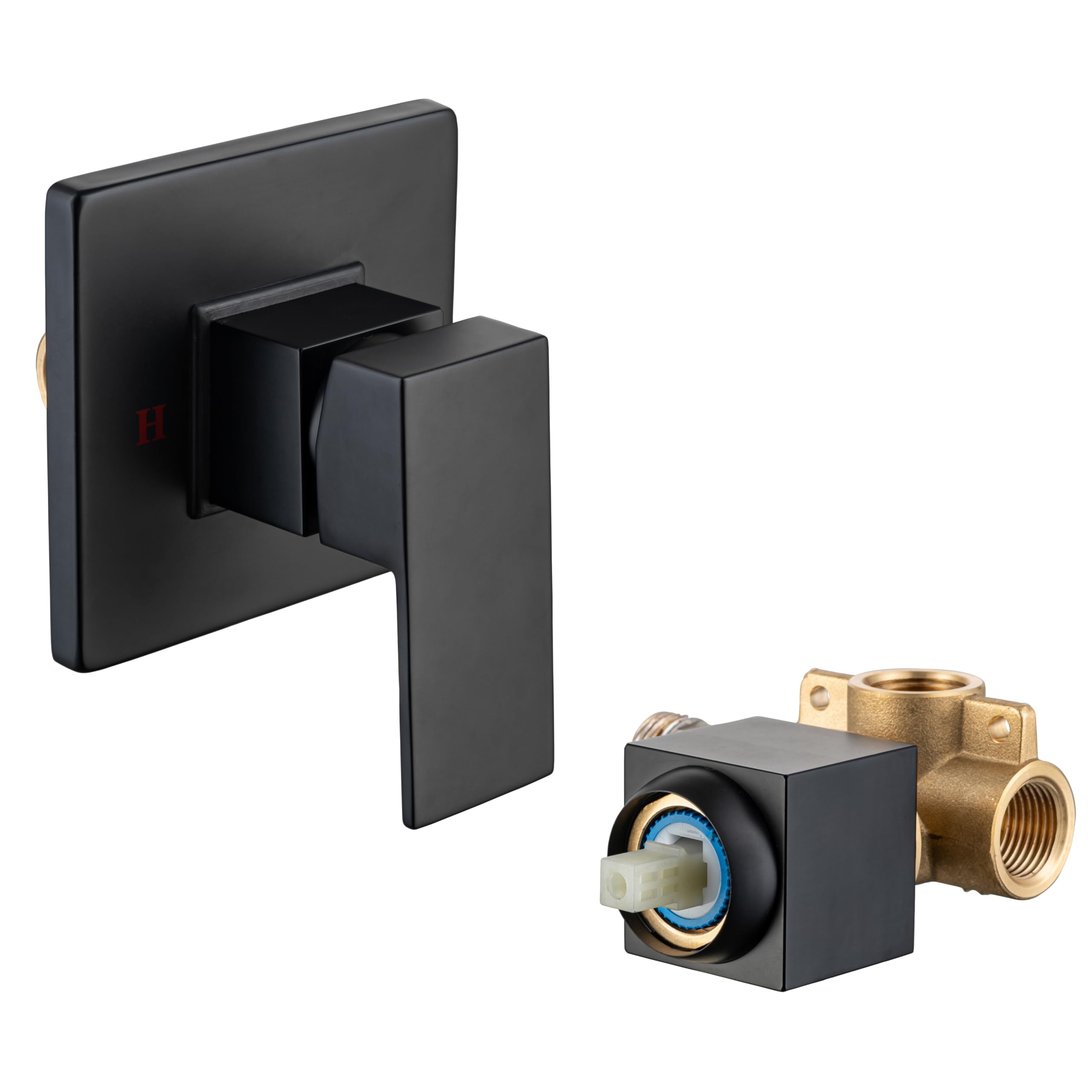 Square Single-Function Shower Handle Valve, Wall Mount Brass Faucet ...