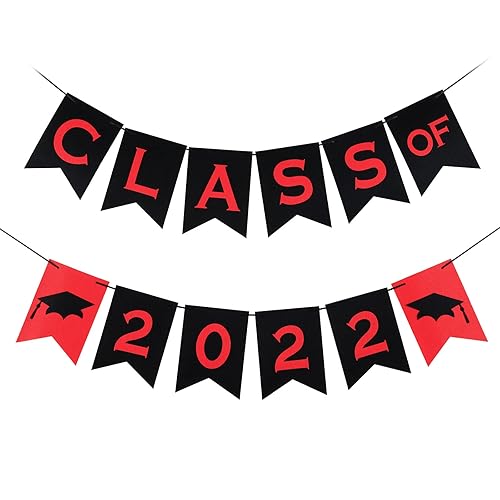 Felt Class of 2022 Banner Red and Black, Class of 2022 Graduation ...