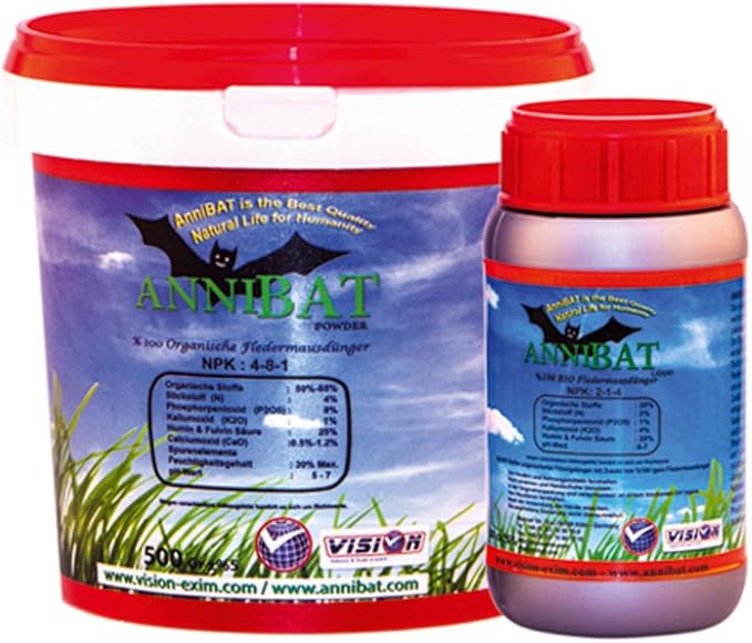 AnniBat Fledermaus Dünger Flüssiger Dünger 500 ml + 500 gr organisch ...