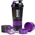 Amazon.com: XSUPER Shaker Bottle, Leak Proof Shaker Bottle for Protein Mixes,16oz 3 Layer Twist ...