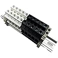 Dinkle Assembly DK10N White/Black 10 Gang Box Connector DIN Rail Terminal Blocks, 6-20 AWG, 60 ...
