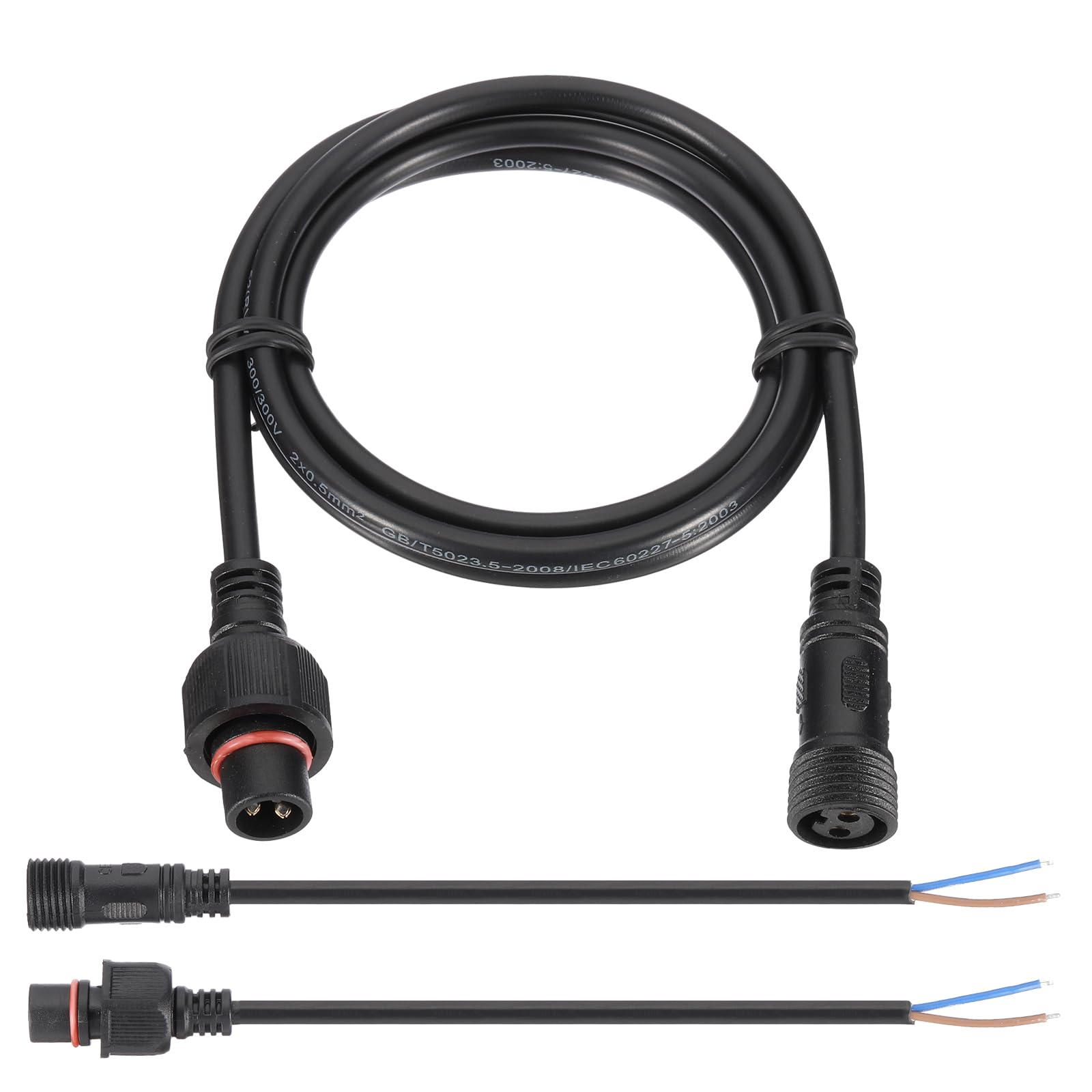 PATIKIL 3.28Ft 2 Pin Extension Cable Wire, 20AWG Waterproof IP67 ...