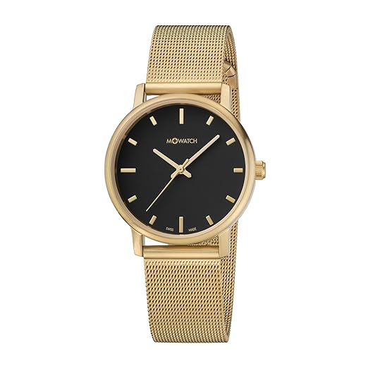 M WATCH Swiss Made Timeless Elegance Damenuhr, Schwarzes Zifferblatt IP ...