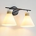 WOSHITU Bathroom Vanity Light Fixtures: 2-Lights Mid Century Modern ...