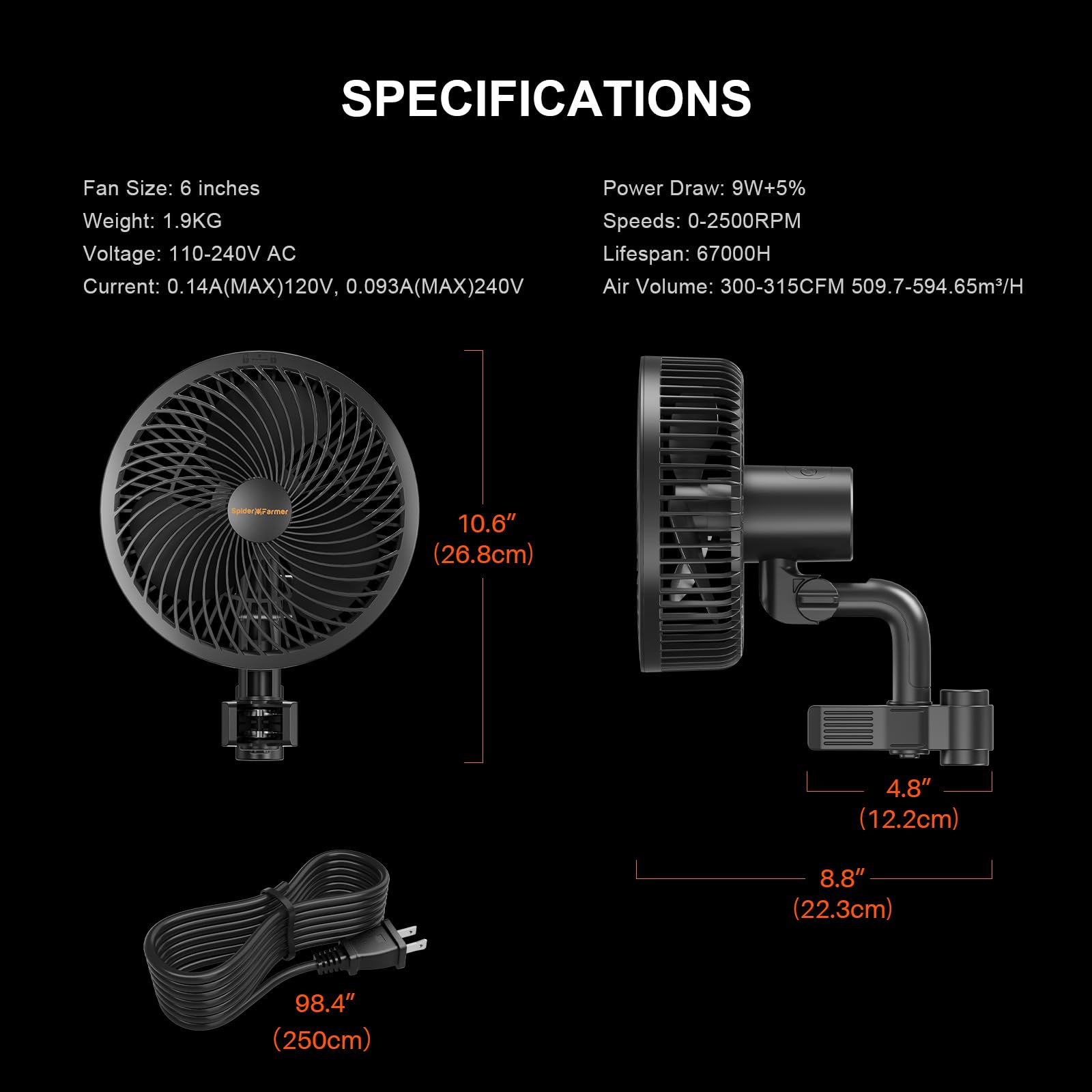 Mua New Grow Tent Fan 6" with 10 Dynamic Wind Speeds and 10-Level ...