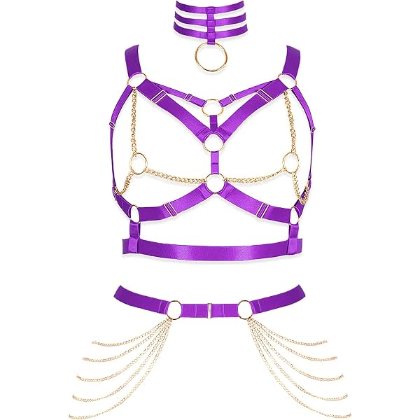 Dance Bra Plus Size Punk Gothic Bra Top - Adjustable Metal Chain ...