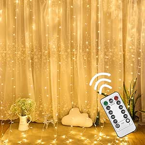 Amazon.com : Twinkle Star 300 LED Window Curtain String Light with ...