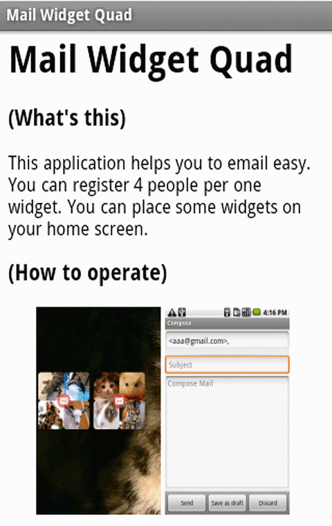 Mail Widget Quad:Amazon.com:Appstore for Android