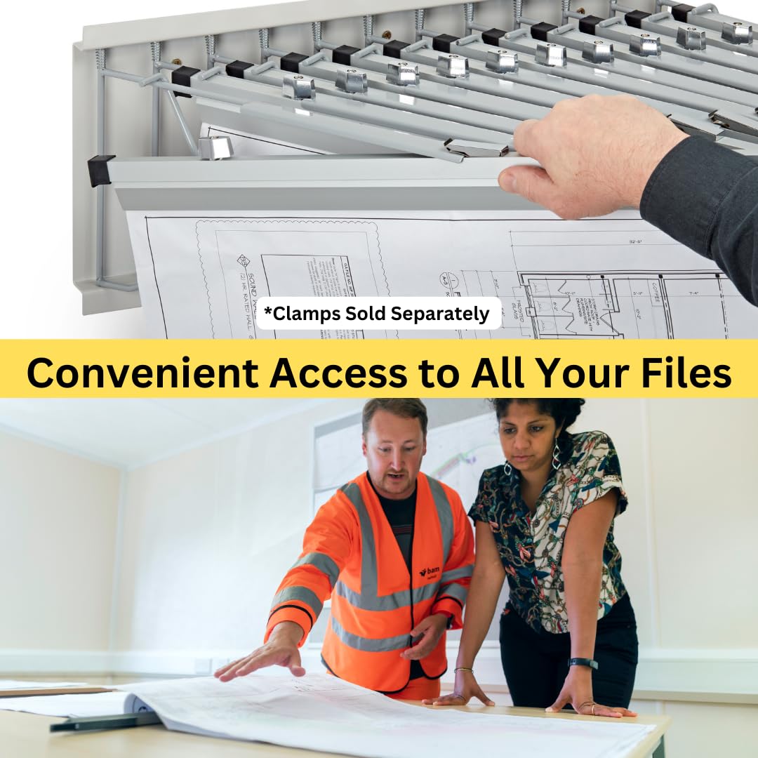 Adir Wall Mount Blueprint Rack - Blue Print Organizer, Poster Wall ...